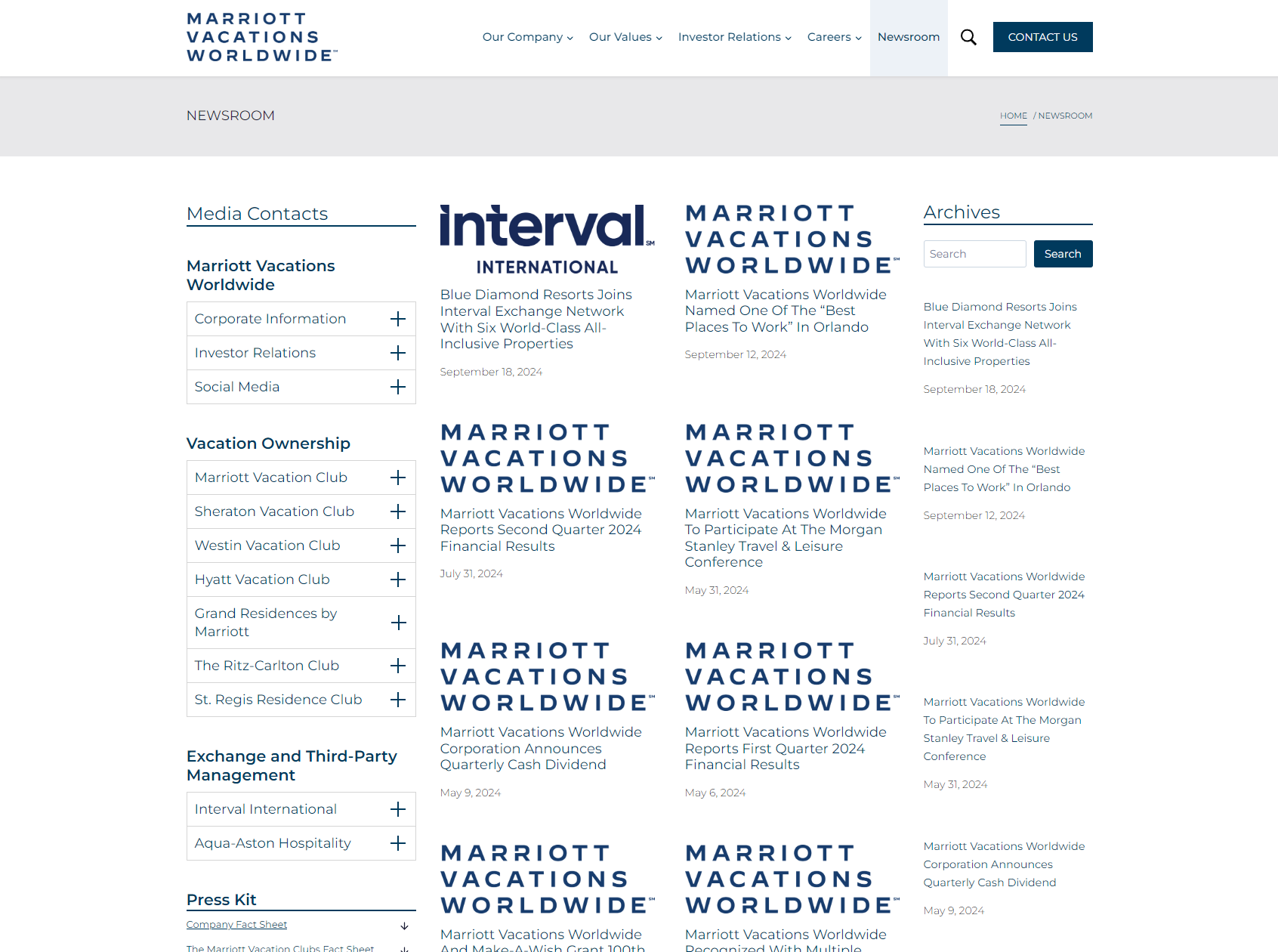 Newsroom - Marriott Vacations Worldwide