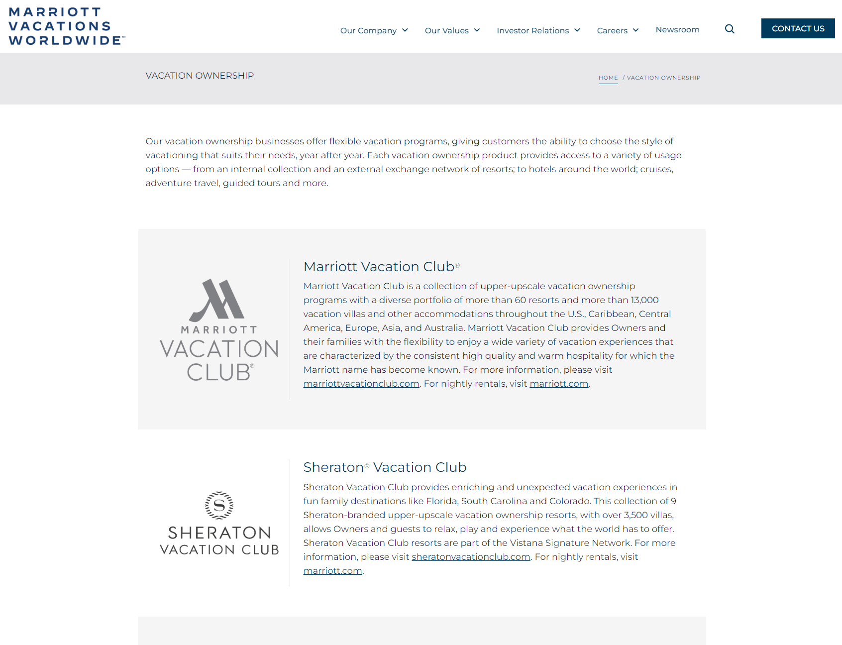 Vacation Ownership - Marriott Vacations Worldwide